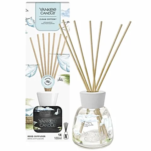 Yankee Candle difuzor - Clean Cotton (ljiljan, ruža, zeleno lišće, mošus...)