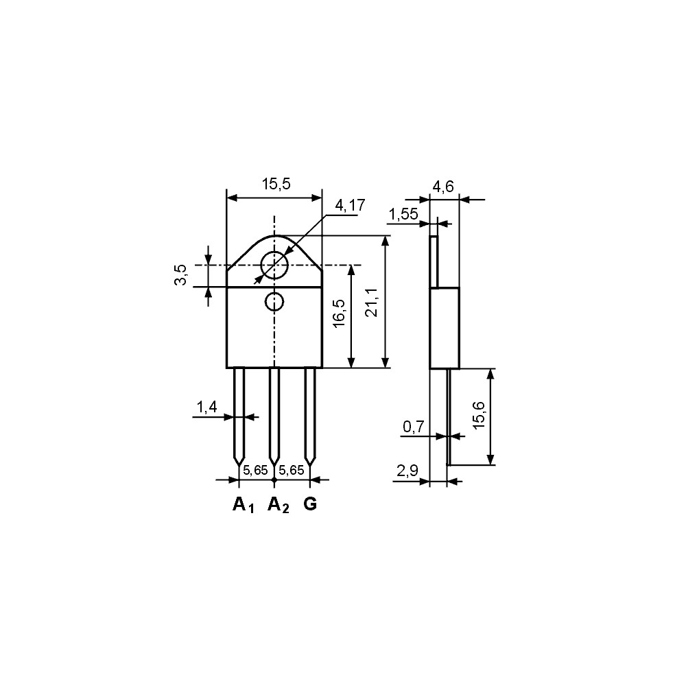 Triak 40A 800V 50mA TOP3 ST