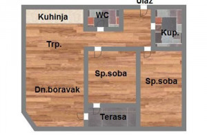 Trosoban stan na Telepu-65m2