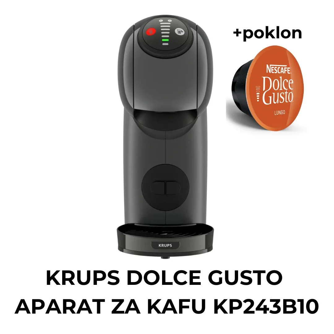 Aparat za espreso KP243B10 Krups+KUTIJA KAPSULA GRATIS
Aparat za espreso KP243B10 Krups+KUTIJA KAPSULA GRATIS