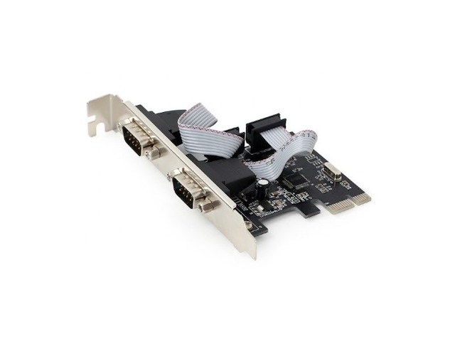 SPC-22 Gembird 2 serial port PCI-Express RS232 add-on card, with extra low-profile bracket A