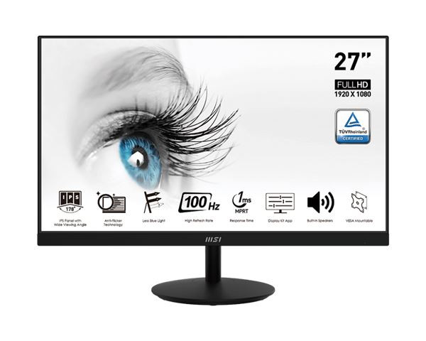 Monitor 27 MSI PRO MP271A Flat FHD IPS 100Hz HDMI DP VGA