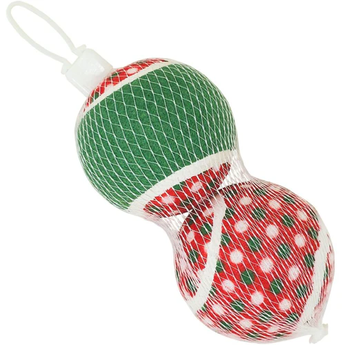 NOBBY Igračka za pse Božićne tenis loptice 2 kom, gumene, fi 6,3cm