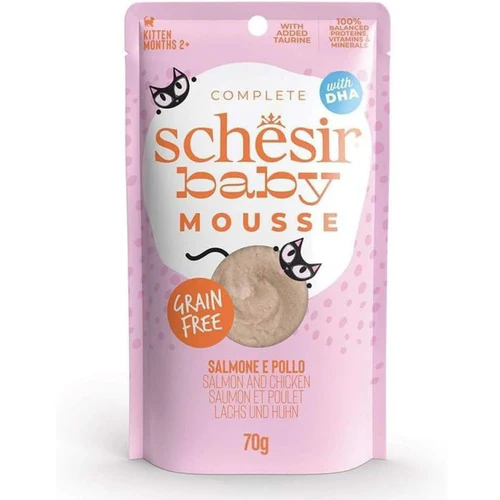 SCHESIR Baby Mousse za mačiće KITTEN s lososom, 70g