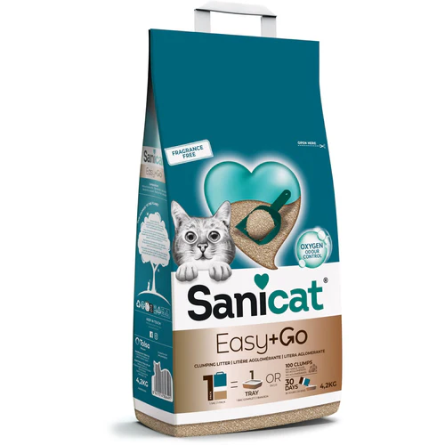 SANICAT EASY+GO grudvajući mineralni posip za mačke, bez mirisa, 4,2L