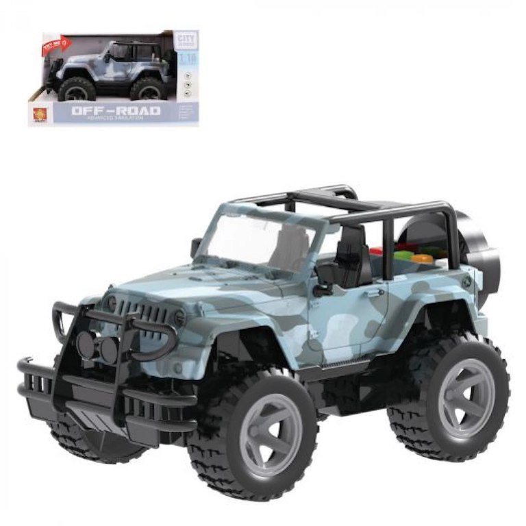 DZIP 1:16 OFF ROAD SIVI SA ZVUKOM I SVETLOM B/O