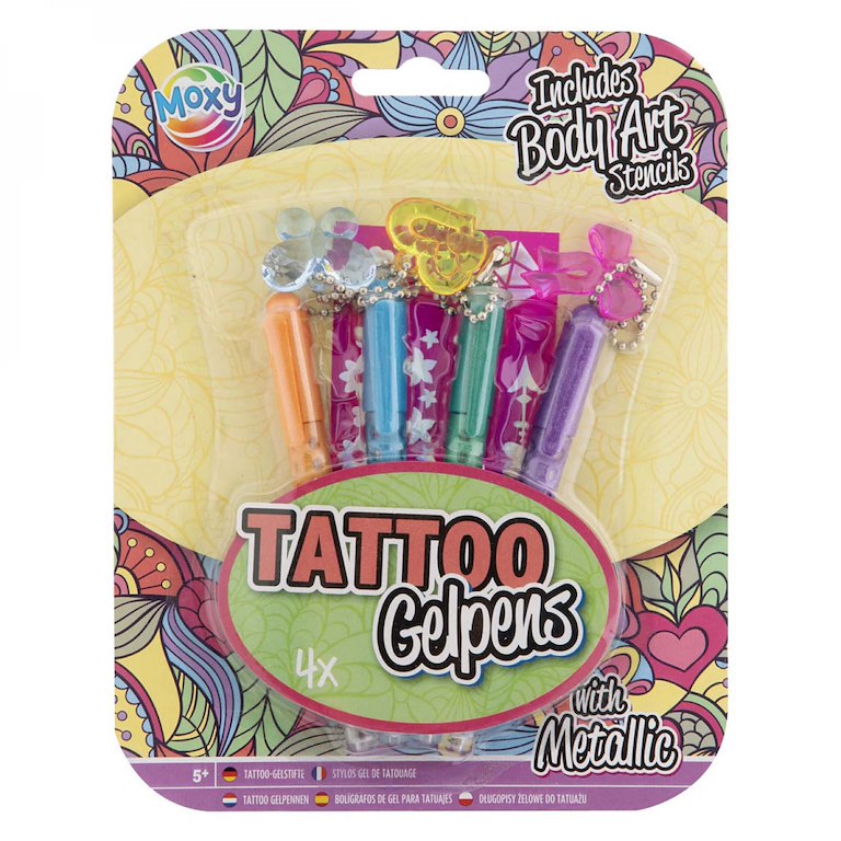 TATTOO METALLIC GEL OLOVKE 4PCS I SABLONI