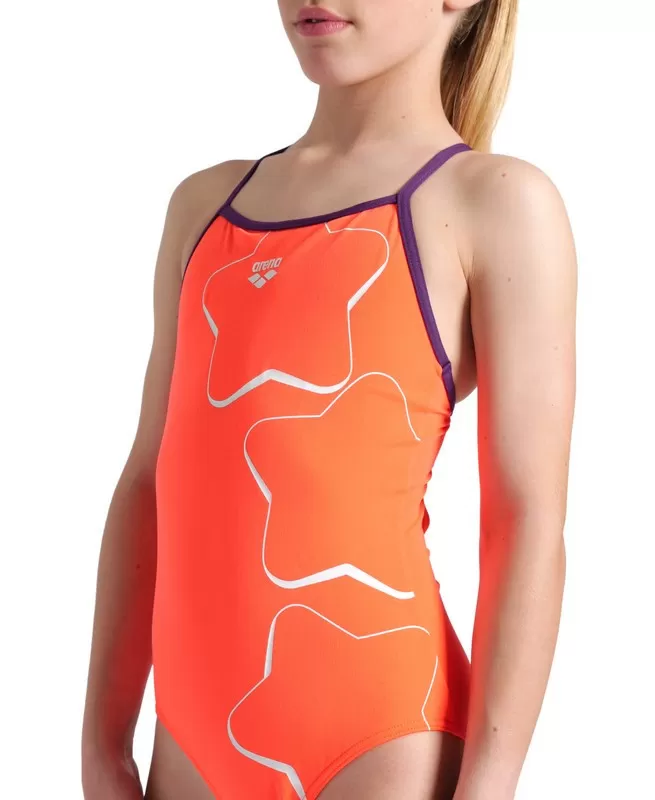 G ARENA STAR GRAPHIC SWIMSUIT LIGHTDROP BACK CORAL