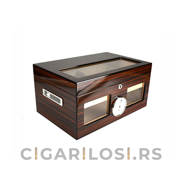 Humidor za Čuvanje 100 Cigara, Tompusa – Ebony Brown