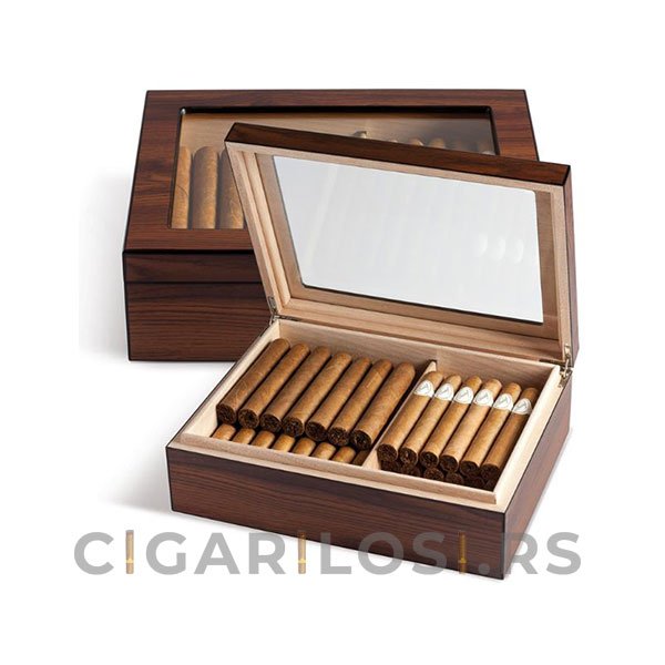 Kućni Humidor sa Staklom za Čuvanje 25 Cigara