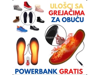 Ulošci sa grejačima za obuću + Powerbank Gratis