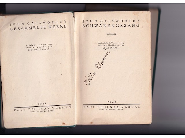 SCHWANENGESANG-JOHN GALSWORTHY