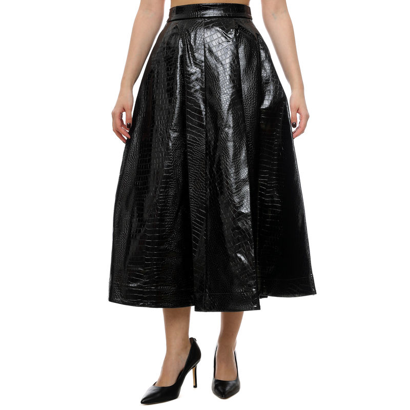 Ženska suknja Karl Lagerfeld Faux Leather Croc A Line Skirt