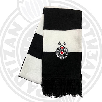 Dečiji bar šal "Crno beli" 120cm FK Partizan 2434