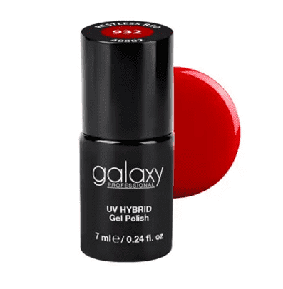 Trajni lak za nokte UV/LED GALAXY Hybrid 7ml Restless Red 932