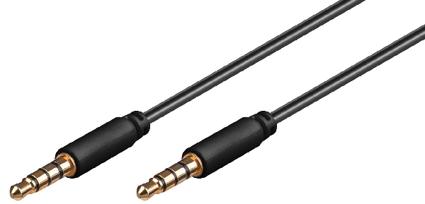 Goobay AUX Audio Connector Cable 3.5 mm Stereo 4-Pin Slim CU - 3.5 mm male (4-pin ste,1 m