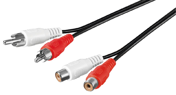 Goobay Stereo Extension Cable 2x RCA - 2 RCA male (audio left/right) > 2 RCA female (audio,2.5 m