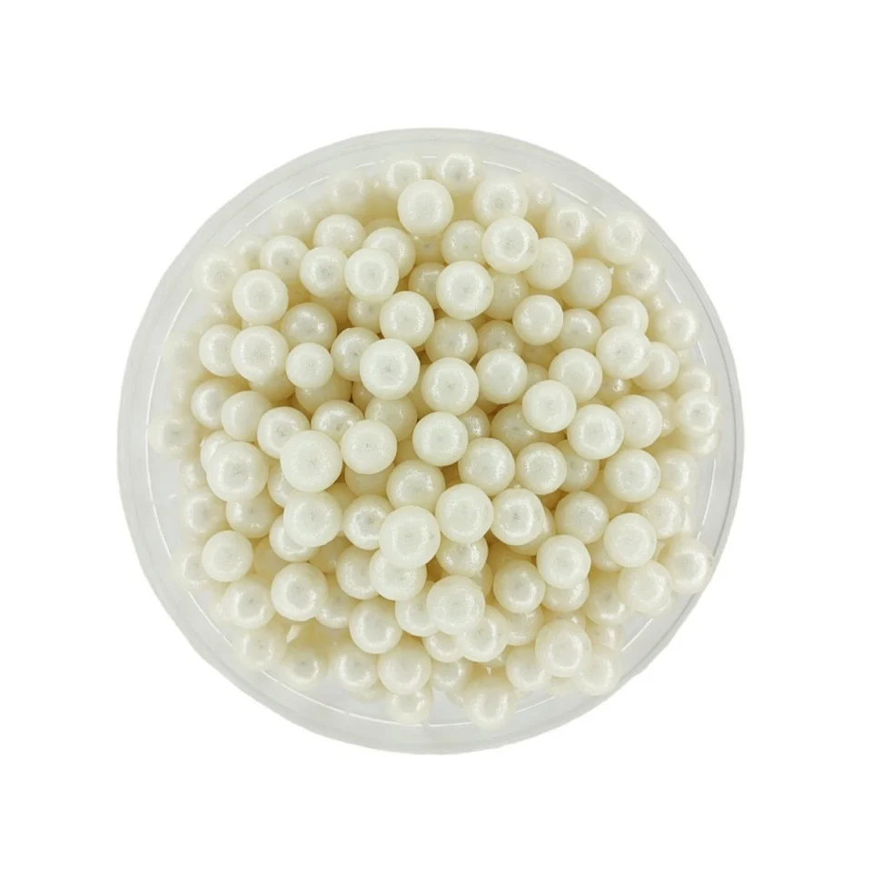 Dekorativne perle BELE 5mm 50g