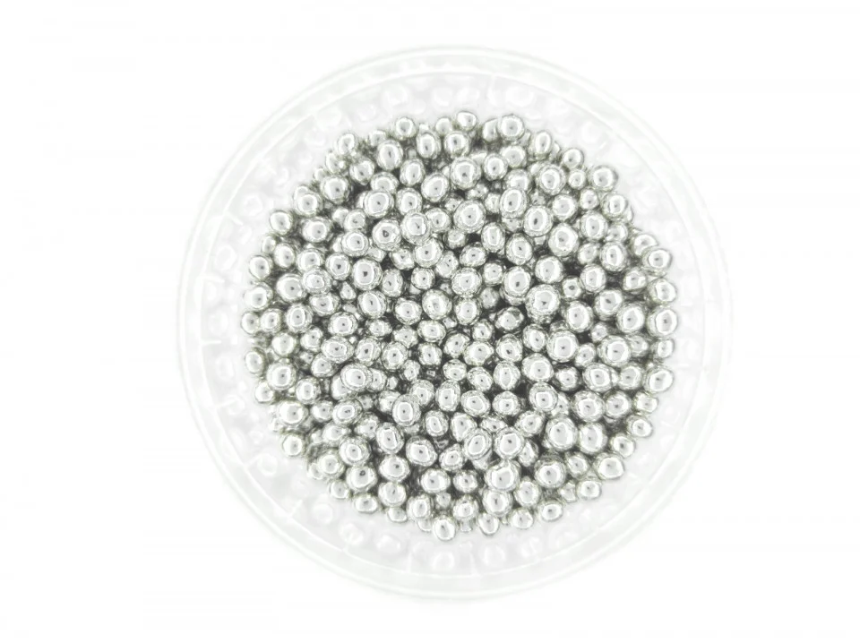 Dekorativne perle SREBRNE 4mm 50g