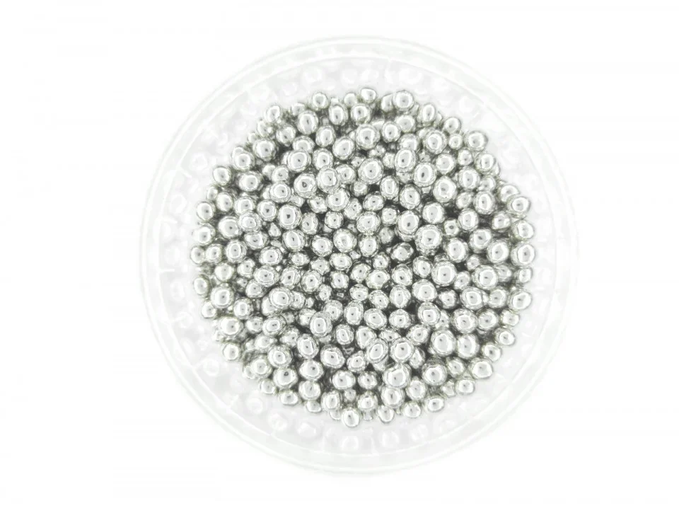 Dekorativne perle SREBRNE 5mm 50g