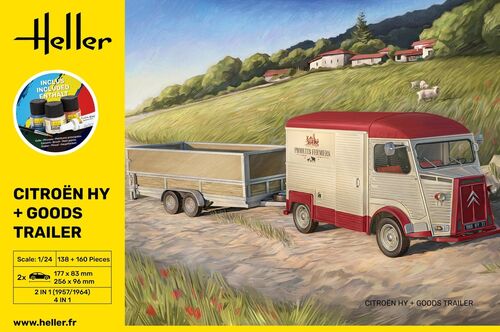 Heller 52331 Citroën HY And Goods Trailer - Starter Kit