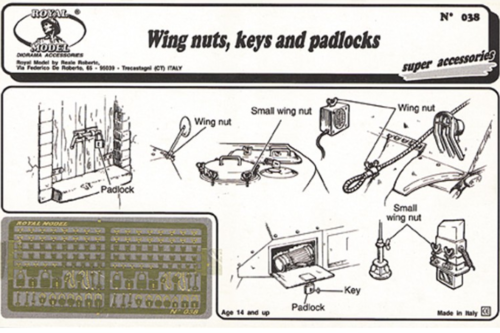 Royal Model di R. Reale 038 Wing nuts, keys and padlock
