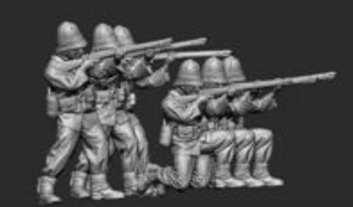Germania-Figuren 72-8521 3 different English soldier Standing / kneeling shooting rifle
