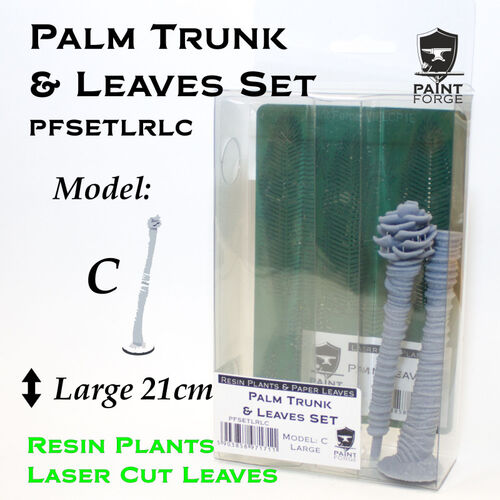 Paint Forge PFSETLRLC Resin Plants And Paper Leaves - Palm Trunk And Leaves Set C, Size L (21cm)