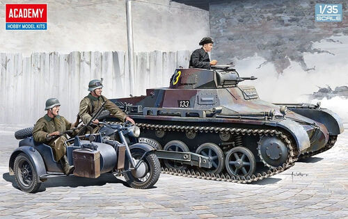 Academy 13556 German Panzer I Ausf.B And Motorcycle