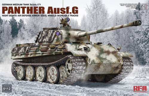 Rye Field Model RM-5112 Panther Ausf. G With Night Sights, Air Defense Armor, Steel Wheels, Workable Tracks