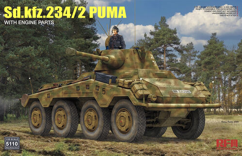 Rye Field Model RM-5110 Sd.Kfz 234/2 Puma With Engine Parts