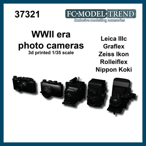 FC ModelTrend 37321 WWII Era Photo Cameras (Leica IIIc, Graflex, Zeiss Ikon, Rolleiflex, Nippon Koki)