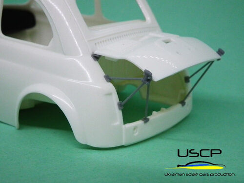 Ukrainian Scale Cars Production (USCP) 24A092 Abarth 695 Bonnet Supports Set (For Tamiya)
