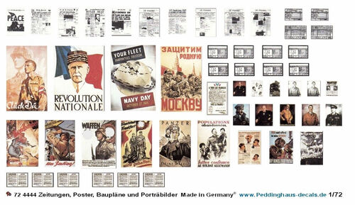 Peddinghaus-Decals 4444 Newspapers, Posters, Building Plans And Portraits