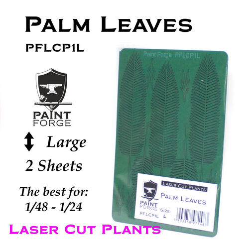 Paint Forge PFLCP1L Laser Cut Plants - Palm Leaves, Size L (2 Sheets)