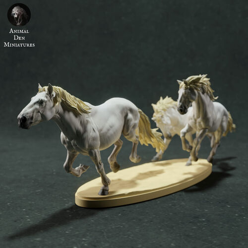 EMP3D 48130283 Koń typu Camargue - ogiery biegnące - 1 zestaw