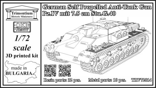 OKB Grigorov TRV72014 German Self Propelled Anti-Tank Gun Pz.IV Mit 7.5cm Stu.G.40