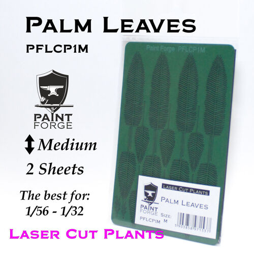 Paint Forge PFLCP1M Laser Cut Plants - Palm Leaves, Size M (2 Sheets)