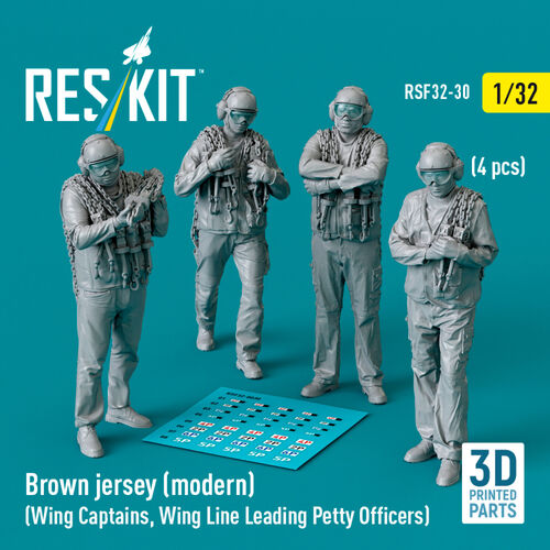 RES/KIT F32-0030 Brown Jersey (Modern) (Wing Captains, Wing Line Leading Petty Officers) (4 pcs) (3D Printed)