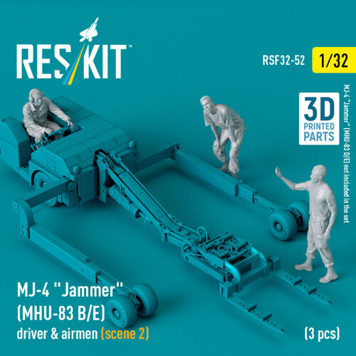 RES/KIT F32-0052 MJ-4 'Jammer' (MHU-83 B/E) Driver & Airmen (Scene 2) (3 pcs) (3D Printed)