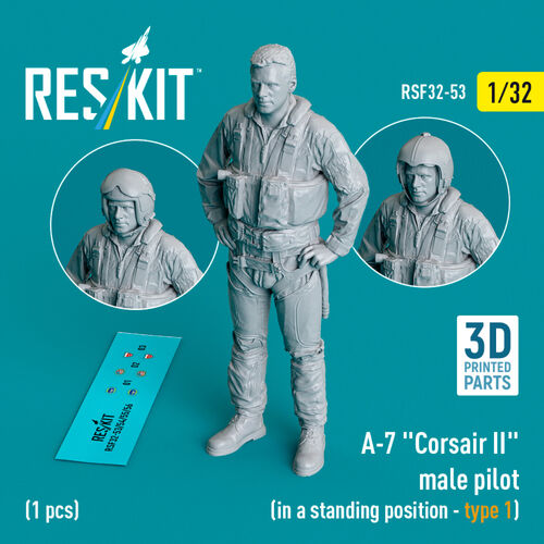 RES/KIT F32-0053 A-7 'Corsair II' Male Pilot (In A Standing Position - Type 1) (1 pc) (3D Printed)