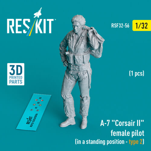 DISCONTINUED RES/KIT F32-0056 A-7 'Corsair II' Female Pilot (In A Standing Position - Type 2) (1 pc) (3D Printed)