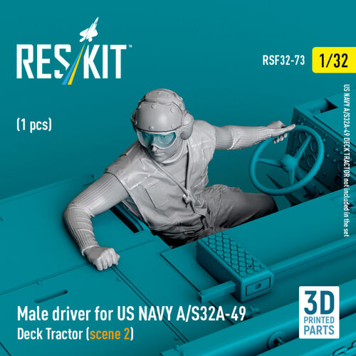 RES/KIT F32-0073 Male Driver For US Navy A/S32A-49 Deck Tractor (Scene 2) (1 pc) (3D Printed)