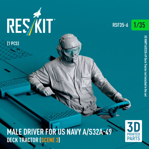 DISCONTINUED RES/KIT F35-0006 Male Driver For US Navy A/S32A-49 Deck Tractor (Scene 3) (1 pc) (3D Printed)
