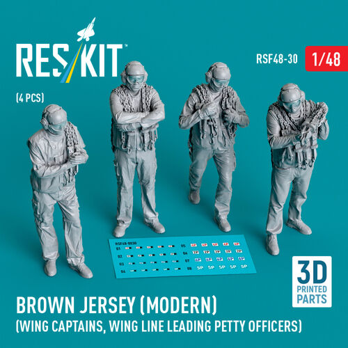 RES/KIT F48-0030 Brown Jersey (Modern) (Wing Captains, Wing Line Leading Petty Officers) (4 pcs) (3D Printed)