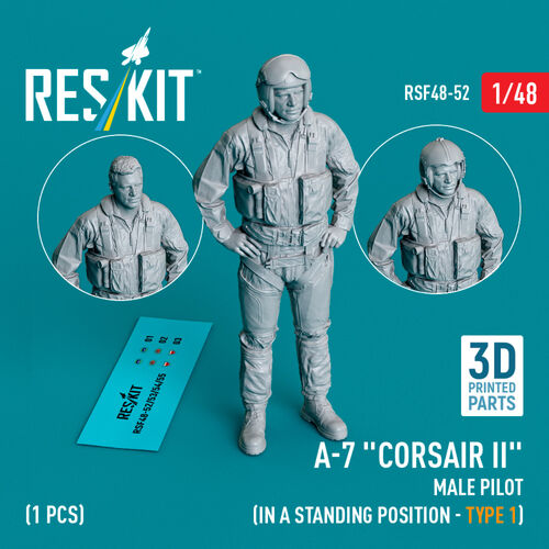 RES/KIT F48-0052 A-7 'Corsair II' Male Pilot (In A Standing Position - Type 1) (1 pc) (3D Printed)