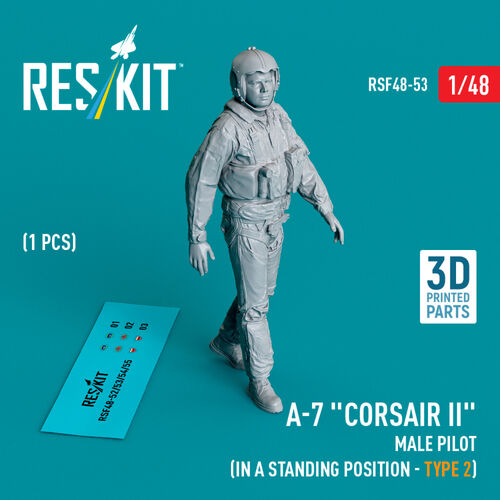 RES/KIT F48-0053 A-7 'Corsair II' Male Pilot (In A Standing Position - Type 2) (1 pc) (3D Printed)