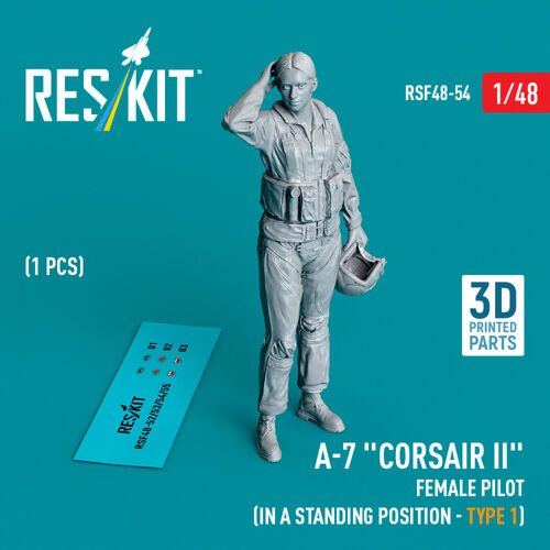 DISCONTINUED RES/KIT F48-0054 A-7 'Corsair II' Female Pilot (In A Standing Position - Type 1) (1 pc) (3D Printed)