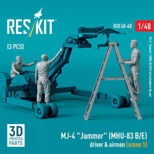 RES/KIT F48-0060 MJ-4 'Jammer' (MHU-83 B/E) Driver & Airmen (Scene 1) (3 pcs) (3D Printed)