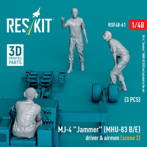 RES/KIT F48-0061 MJ-4 'Jammer' (MHU-83 B/E) Driver & Airmen (Scene 2) (3 pcs) (3D Printed)